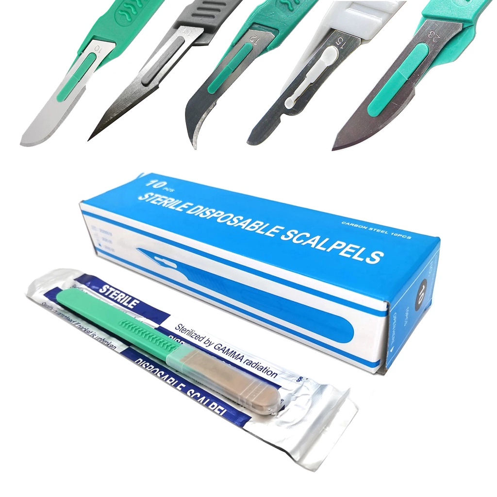 Aseptic Disposable 10# Round Head 10 Scalpels, 11 Point Scalpels For ...