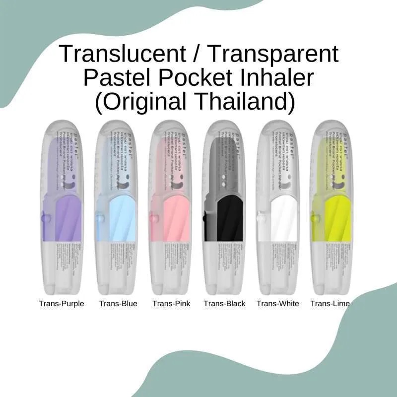 Pastel Translucent PocketInhaler Menthol Vapors, Eucalyptus Nasal ...