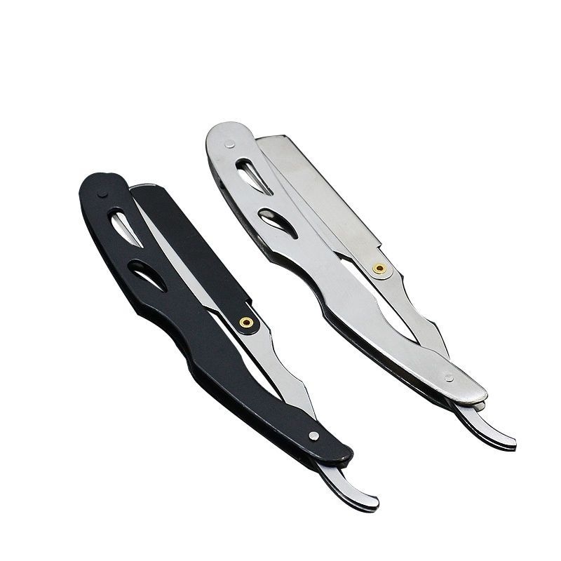 Men Manual Straight Edge Barber Razor without Blades Stainless Steel ...