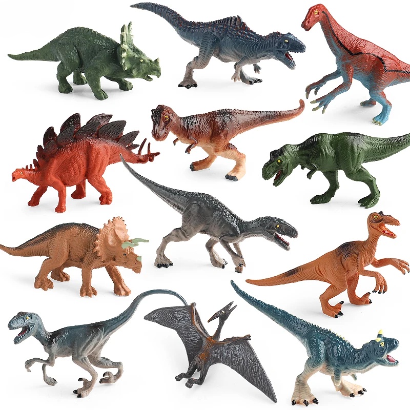 Mini Dinosaur Set Brinquedo Jurassic Indominus T-Rex Stegosaurus Animal Model Action Figures ...