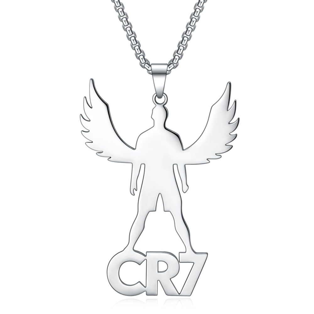 Christiano Ronaldo CR7 Stainless Steel Hollow Pendant Necklace Football ...