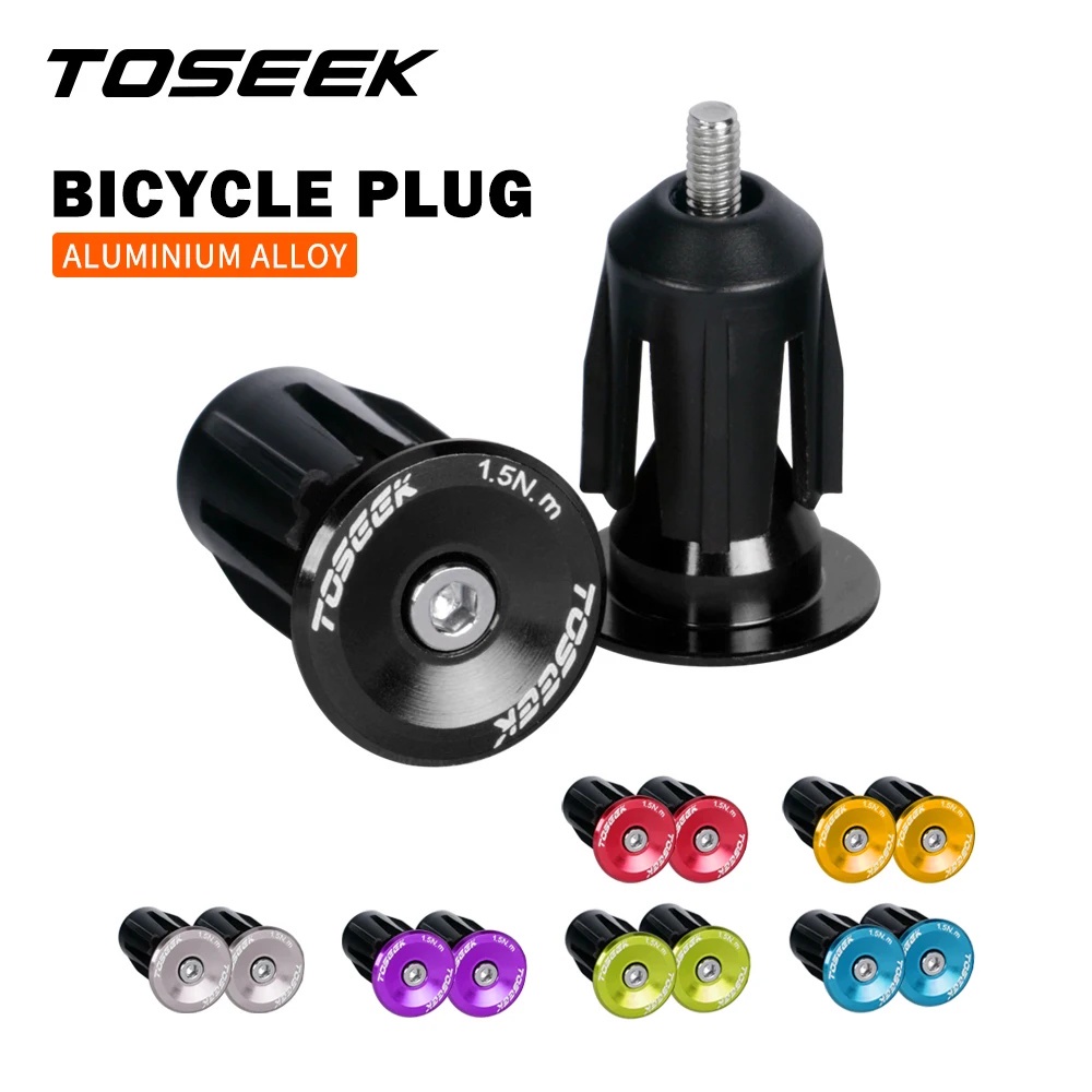 TOSEEK 1 Pair Bike Handle Bar Grip End Cap Lightweight Aluminum Mtb ...