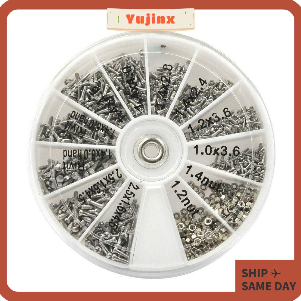 YUJINX 600pcs Screws Nuts Assortment Kit, 600pcs M1 M1.2 M1.4 M1.6 Nut ...