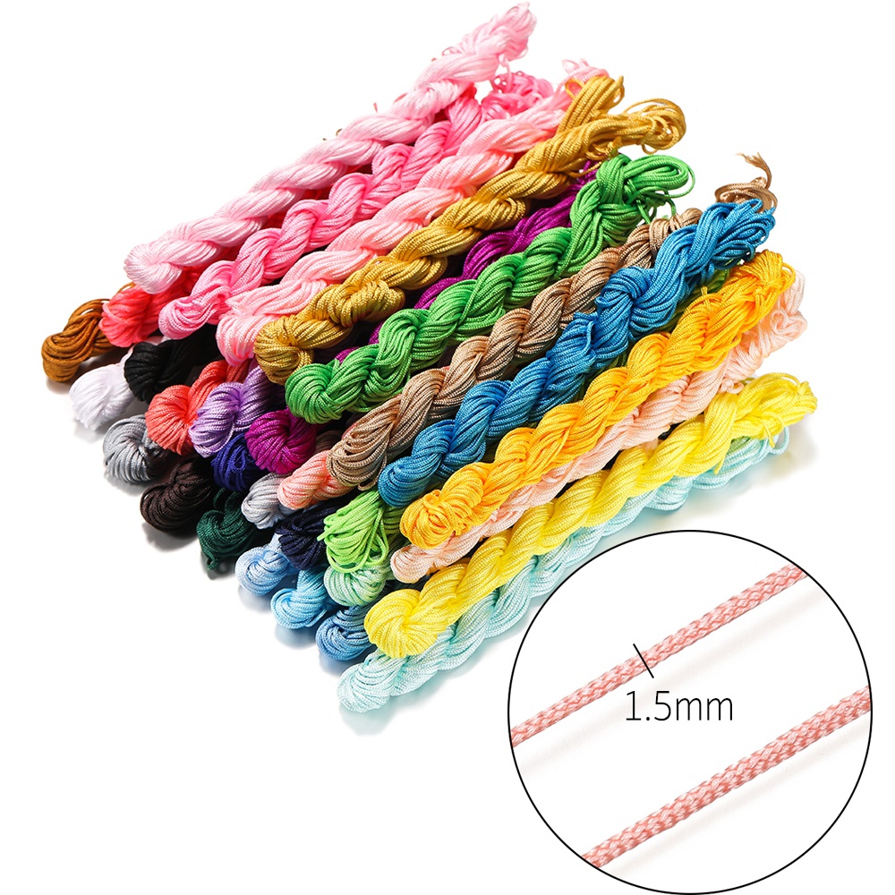 St.kunkka 1 Roll 12M Nylon Rope Braided Bracelet 1.5mm Nylon Braided ...
