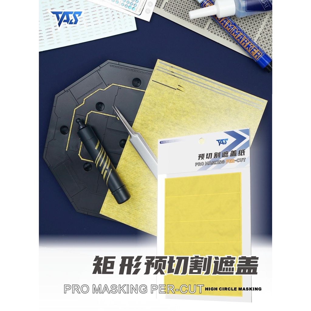 TAS Pre-Cut Masking tape GENERAL USE Rectangle, Bar, And Arc Shape ...