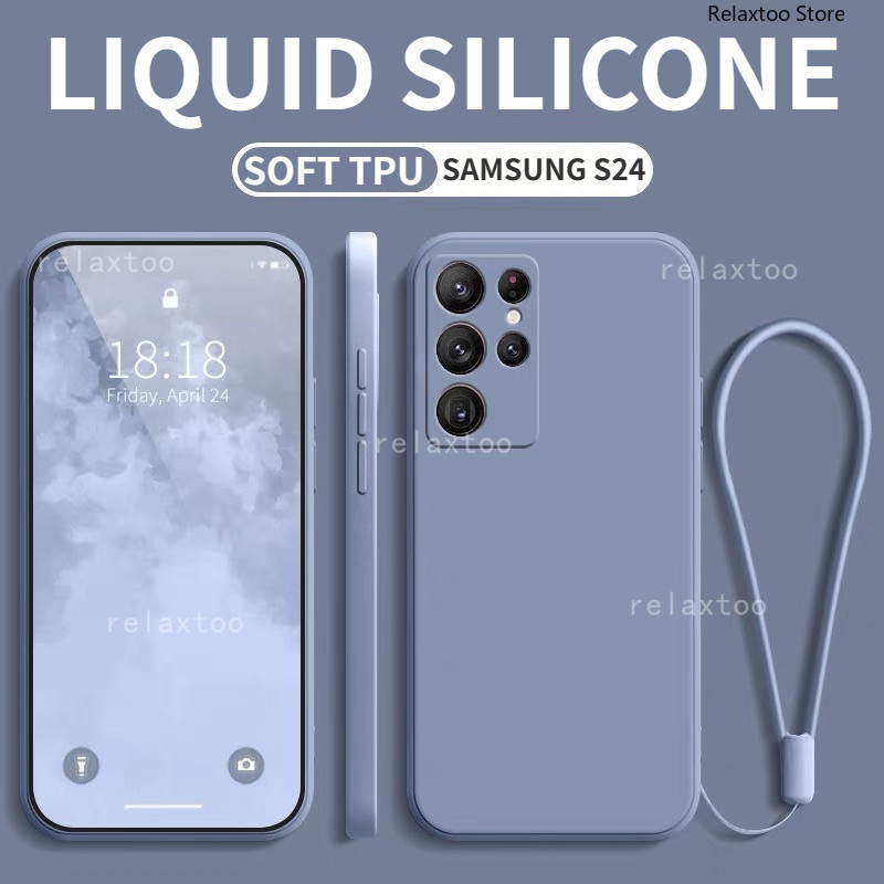Square Liquid Casing For Samsung Galaxy S24 Ultra Plus FE S24+ S24Ultra ...