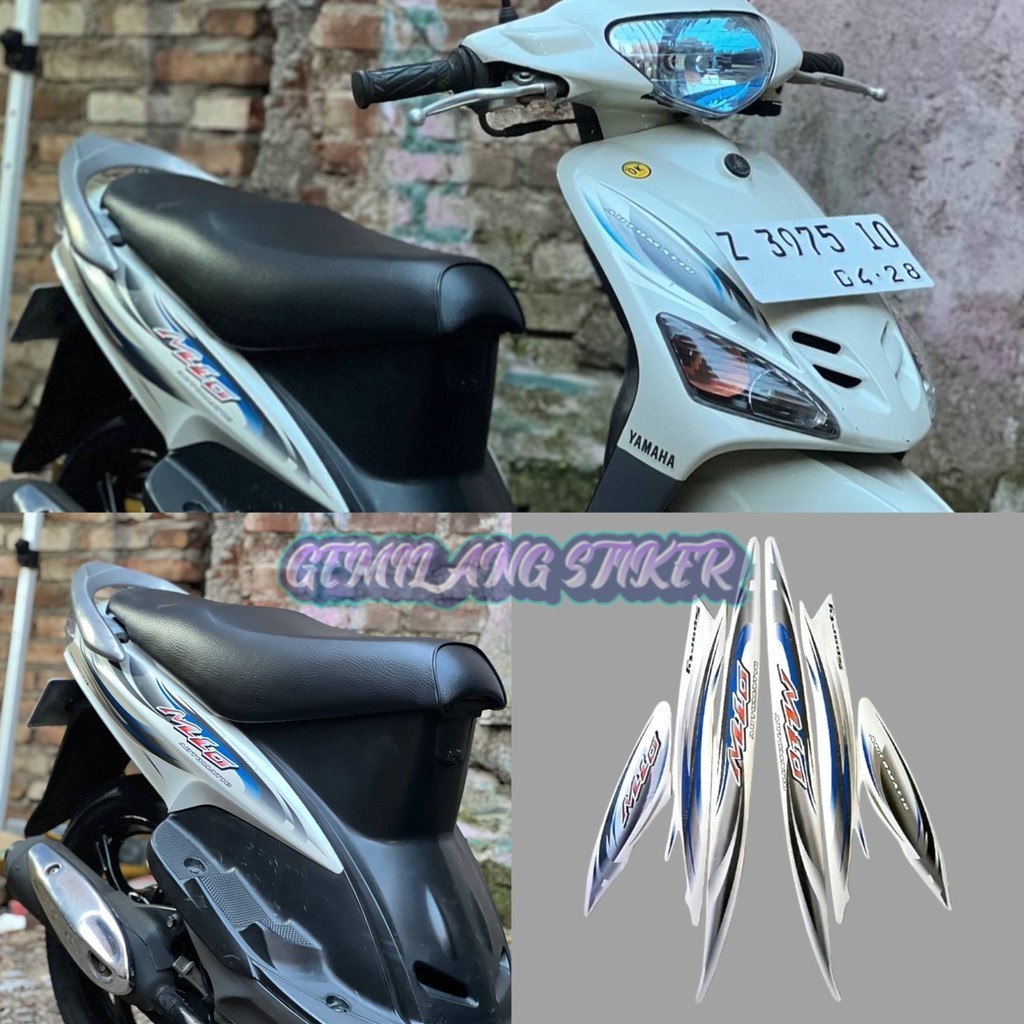 Striping Decal Polet Sticker for yamaha mio 2007 white motorbike, list ...