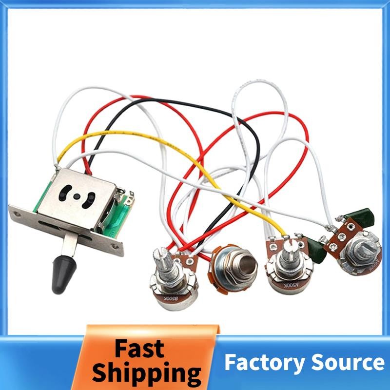 Strat Guitar Wiring Harness Prewired 3X 500K Pots 1 Volume 2 Tone ...