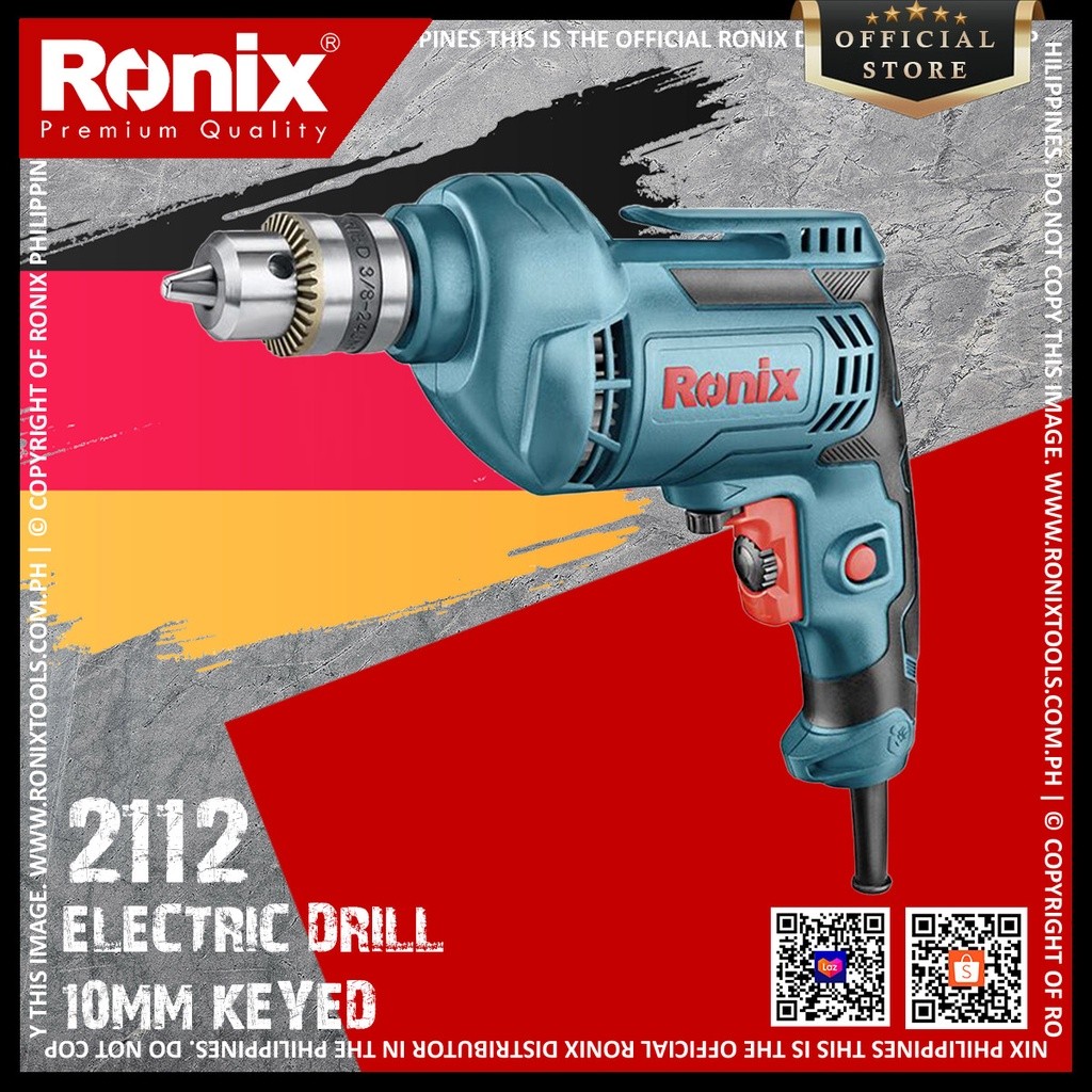 Ronix Power Tool Model 2112 10mm 450W Electric Drill Corded Electric Drill Machine | Shopee ...