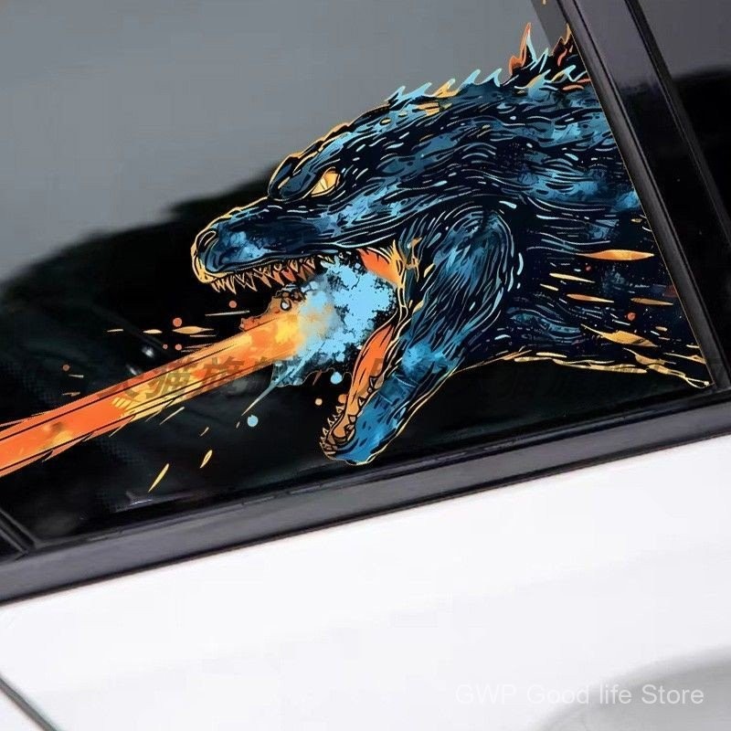 Godzilla Japanese Anime Monster Atomic Breath Sticker Car Window Glass ...