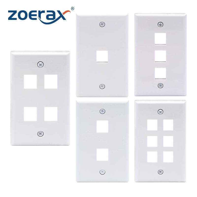 Zoerax Keystone Jack Wall Plate Usa Faceplate Low Profile Ethernet Wallplate Single Gang