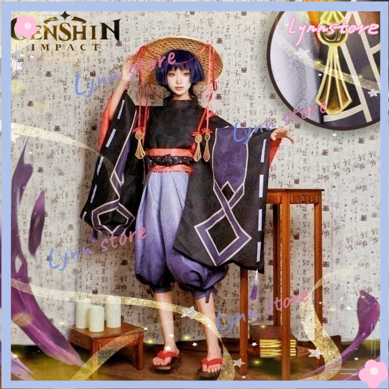 The Five Kasen Scaramouche Cosplay Costume+Wig+Hat Genshin Impact ...