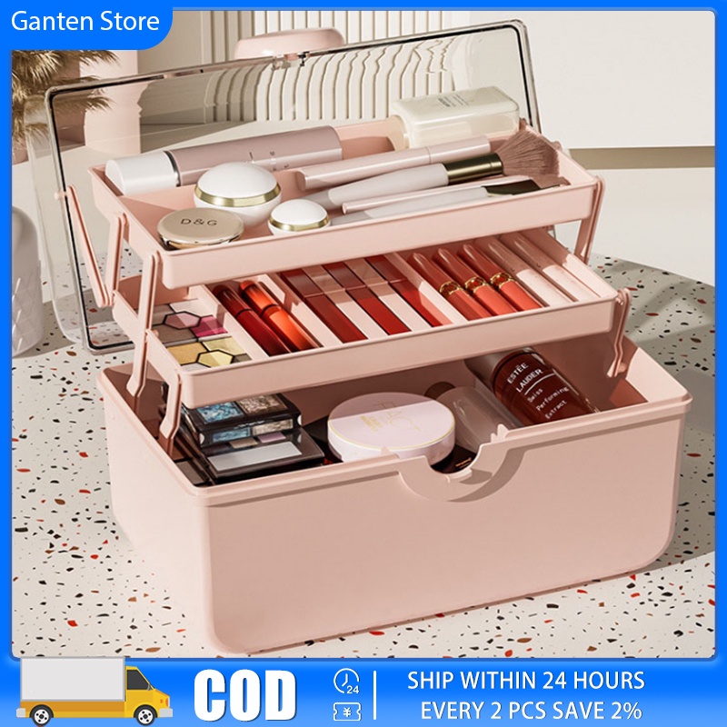 3 Layer Large Capacity Cosmetic Storage Box Desktop Multifunctional ...