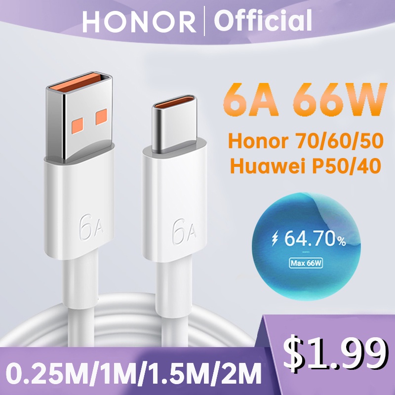 Original Honor Cable 66W 6A Super Charge Cable Data Cord For Honor 50 ...