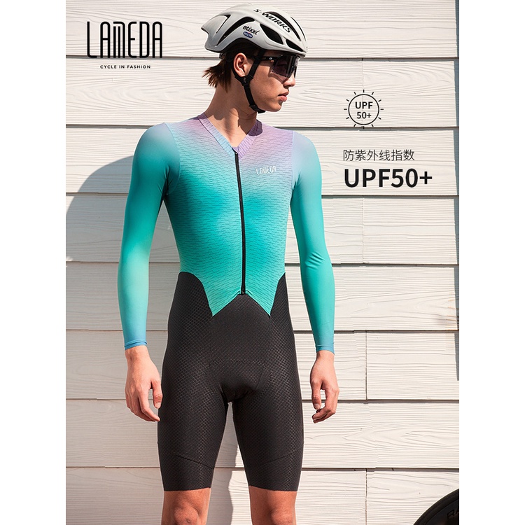 Lameda Riding Cycling Onesuit Jumpsuit Trisuit One -piece Long -sleeved Men's Long Sleeve ...