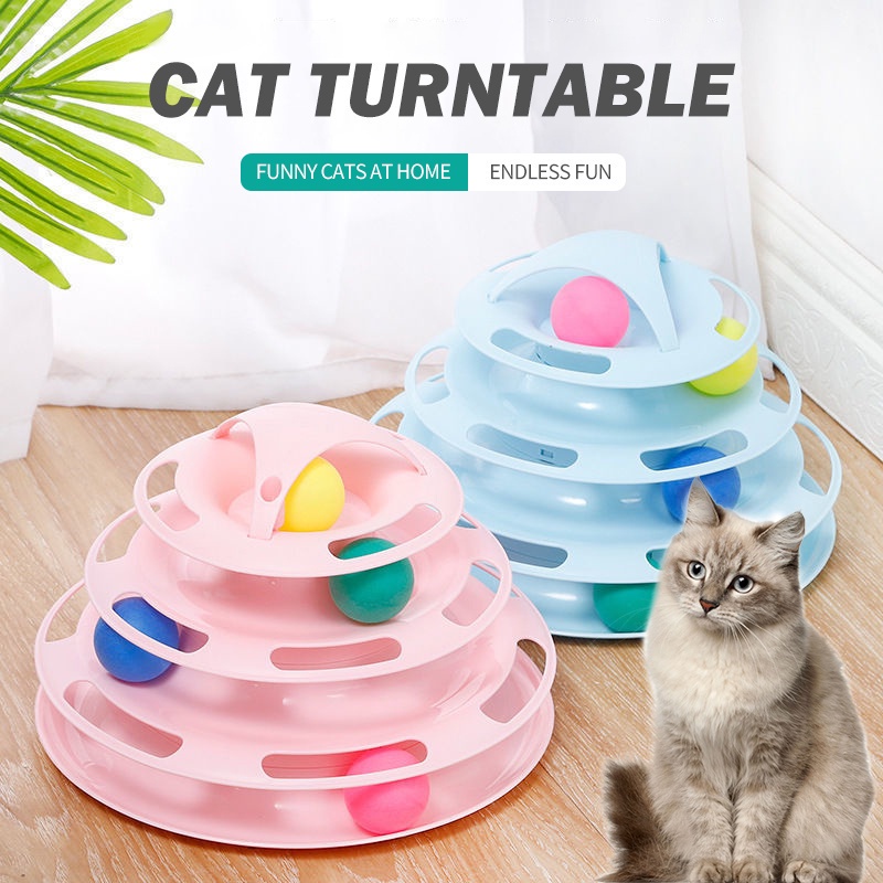 Funny Cat Toy Interactive Toys Cats Four-tier Turntable Pet ...