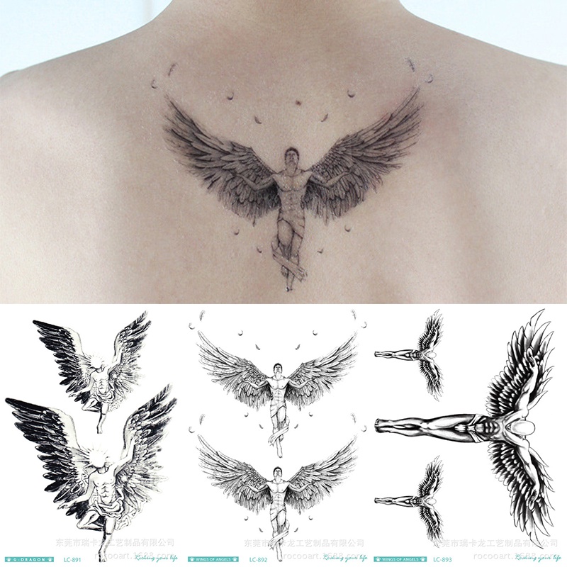 Waterproof Temporary Tattoo Sticker Cool Wing Angel Fake Tattoo Sticker ...