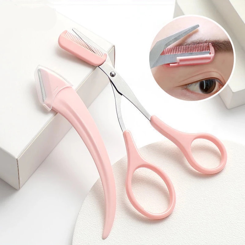 3Pcs Set Portable Eyebrow Trimmer Foldable Hair Remover Set Eyebrow ...