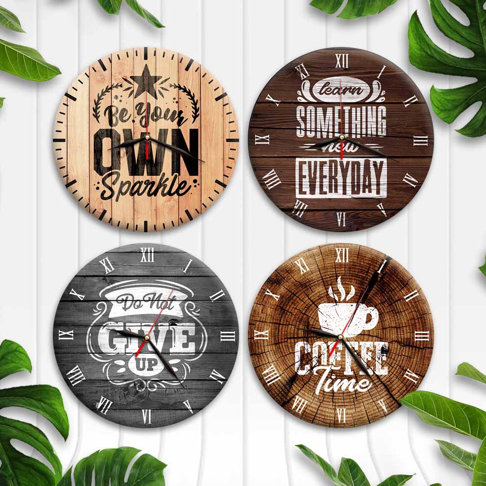 KAYU MDF Quote Wooden Wall Clock for Cafe Vintage Aesthetic Quotes ...