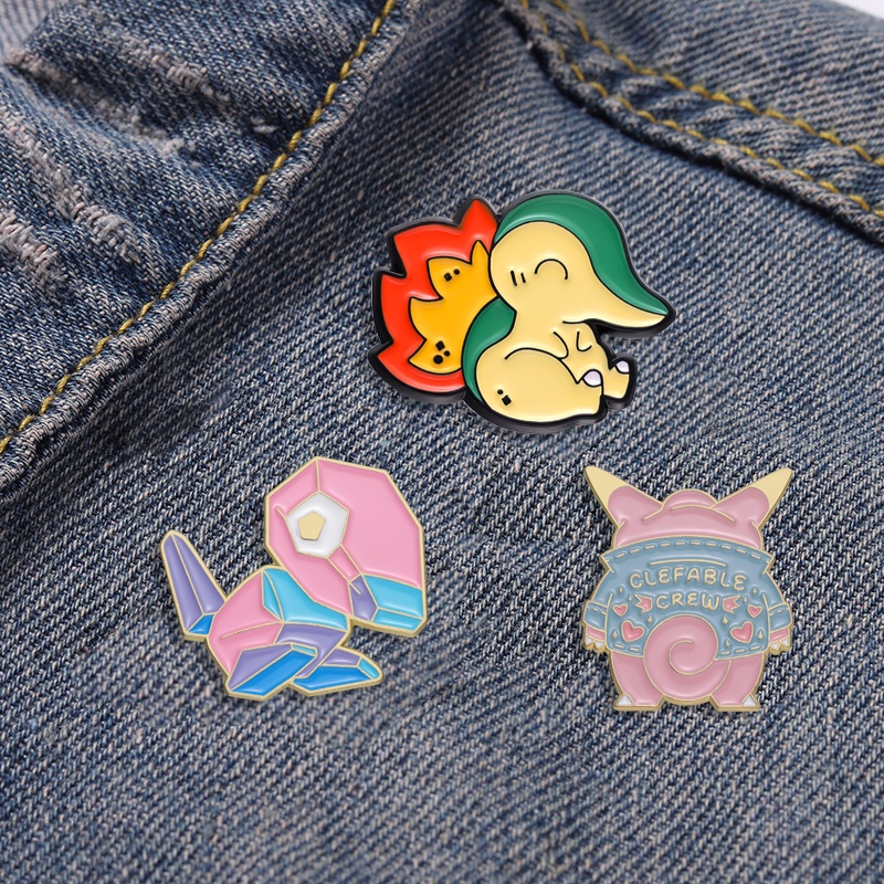 Japanese Anime Pokémon Enamel Brooch Cartoon Porygon Backpack Badge ...