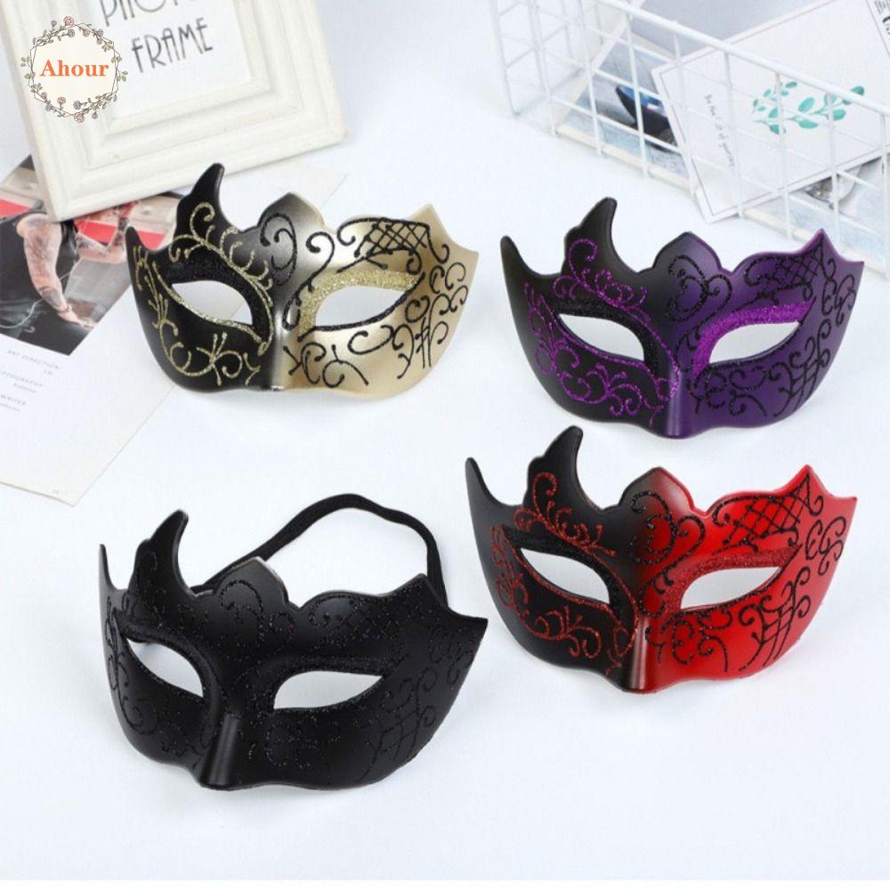 AHOUR Halloween Masks For Women Men Simple Prom Party Supplies Half ...