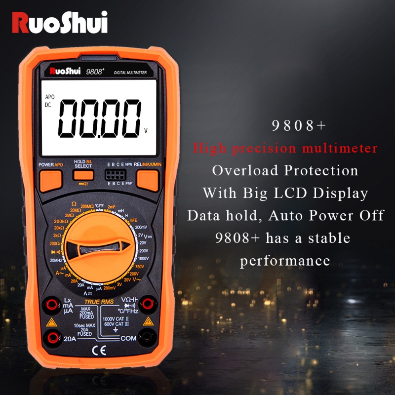 RuoShui 9808+ Digital Multimeter Inductance 20H High Precision 2000uF ...