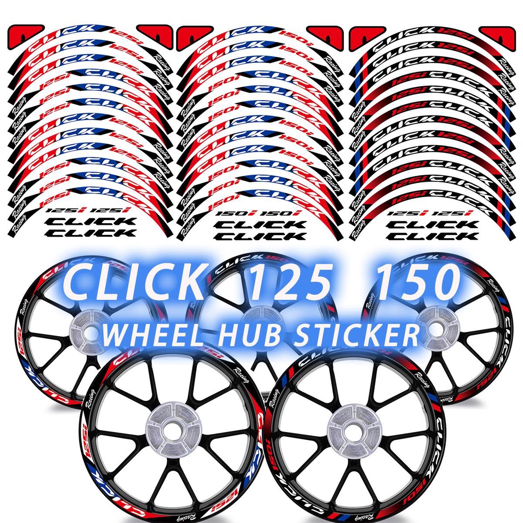 Honda Click 125i V1 V2 and V3 Compatible Mags rim Sticker Decals Honda ...