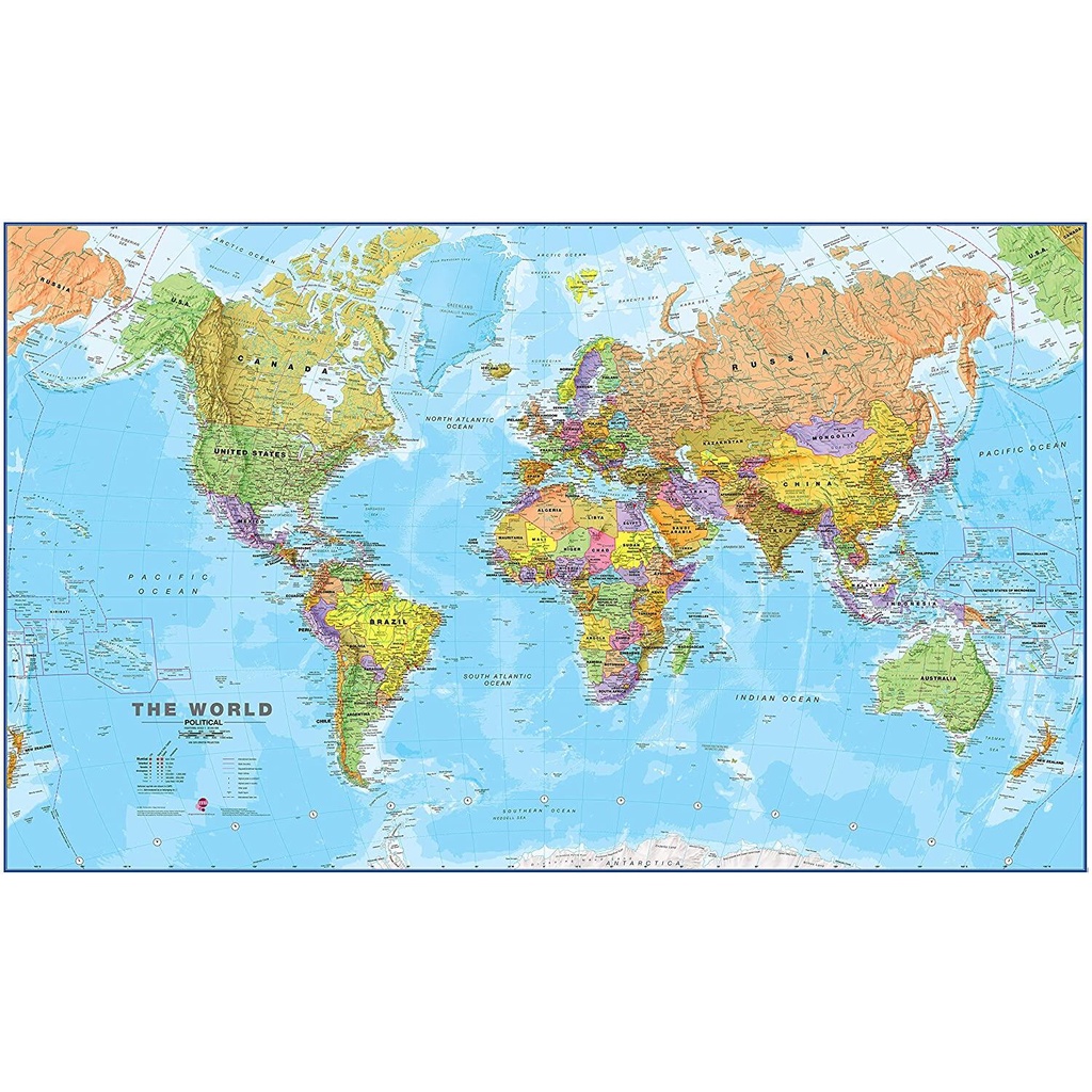 Maps International Giant World Map – Mega Map of The World – Front ...