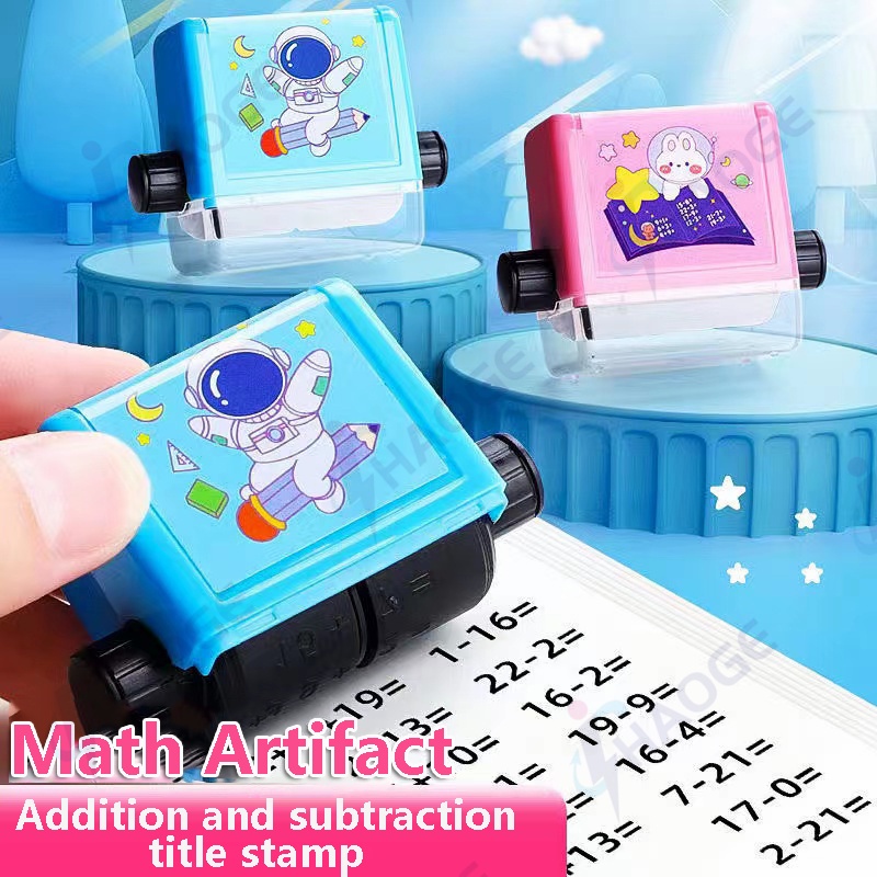 Addition subtraction multiplication division Seal number rolling stamp ...