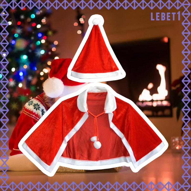 [Lebet] Christmas Cloak Cape Santa Cape Fancy Dress with Balls Lace up ...