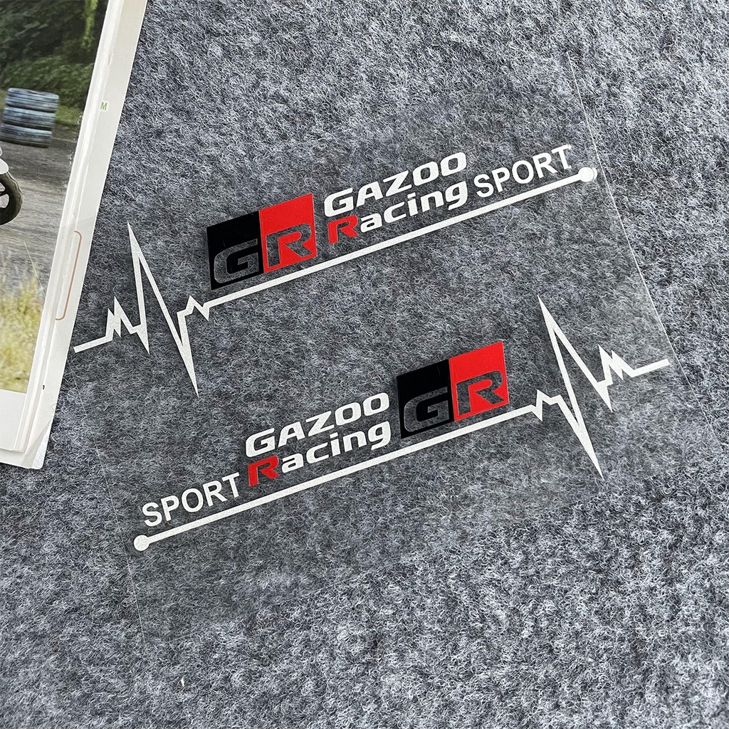 2 Pcs Reflective Car Stickers GAZOO RACING GR Sport Emblem Logo Sticker ...