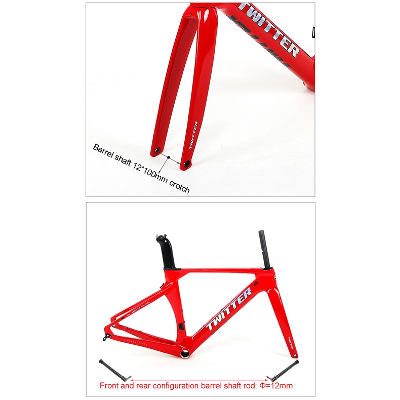 TWITTER R10 Carbon Fibre Road Bike Frame Disc Brake Bicycle Frame 700C ...