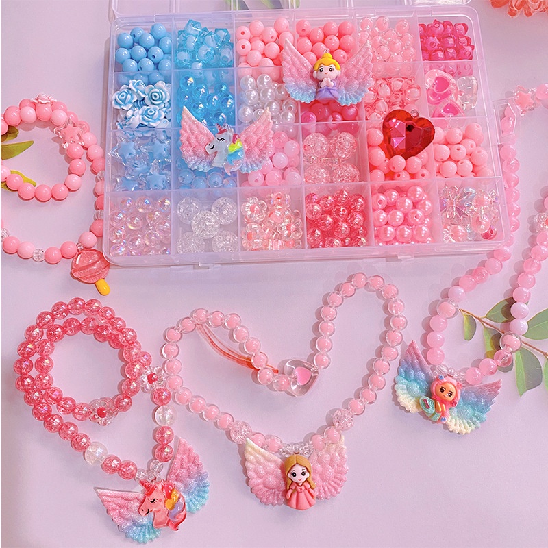 Children's Beaded Toys Girls' Handmade Necklaces Bracelets Beaded ...