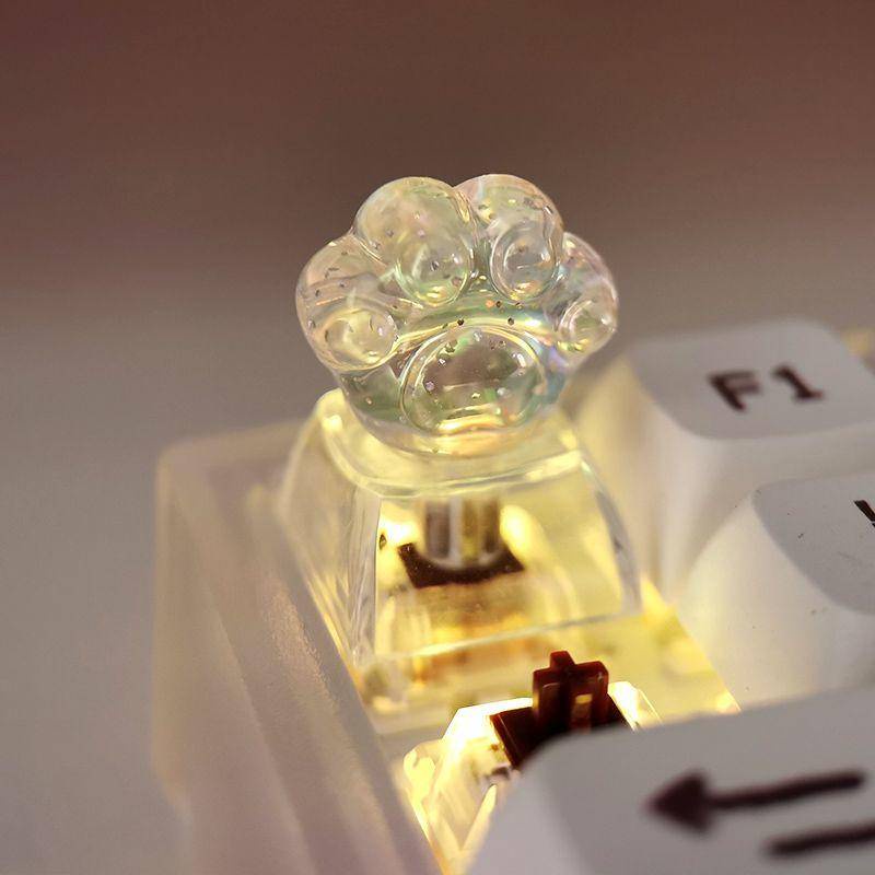 Artisan Keycap Transparent Clear 3D Cat Paw Keycaps OEM Profile ...