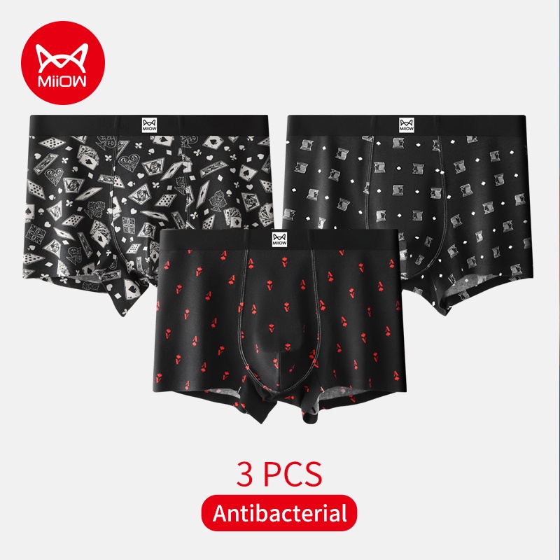 MiiOW 3pcs Summer Men's Underwear Boxer Graphene Antibacterial Men's ...