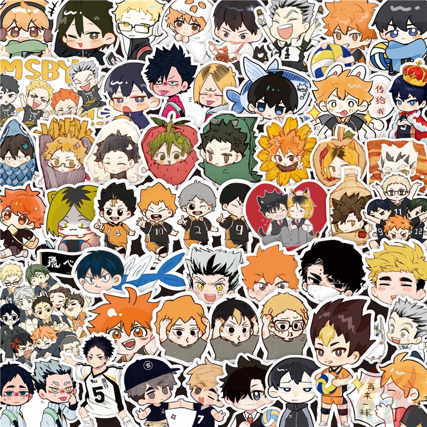 70Pcs/Set Haikyuu!! . Q Funny Stickers DIY Fashion Decals Doodle ...