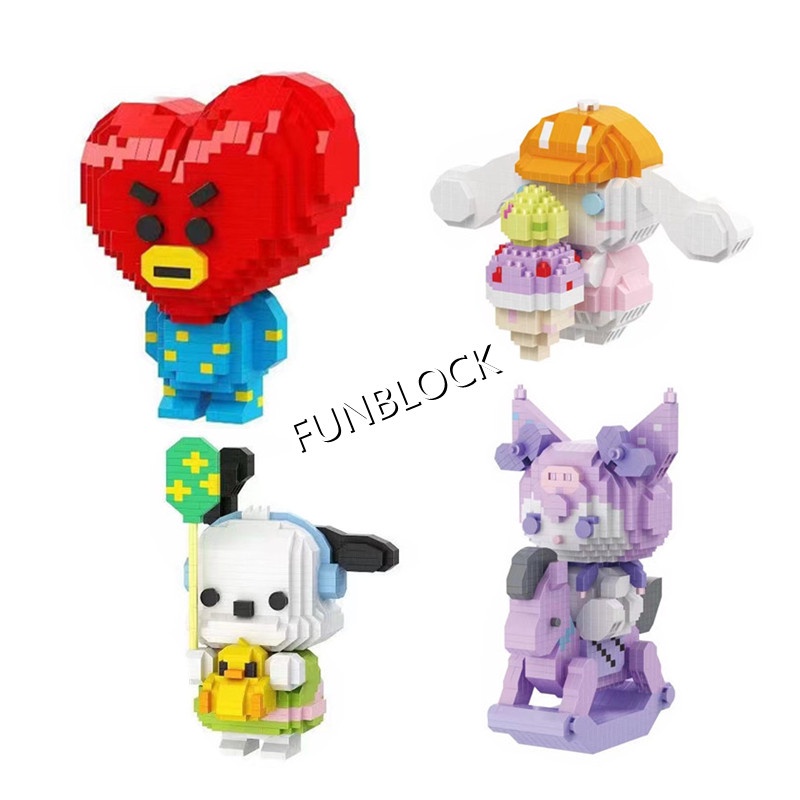 Mini Blcoks Sanrio Cartoon DIY Building Bricks Nanoblock Cinnamon Dog ...