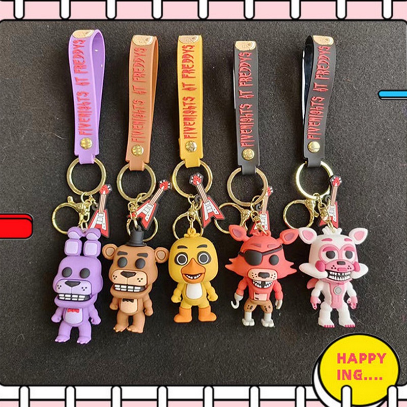 Cartoon Anime FNAF Keychain Sundrop Moondrop Figures Freddy Bonnie ...