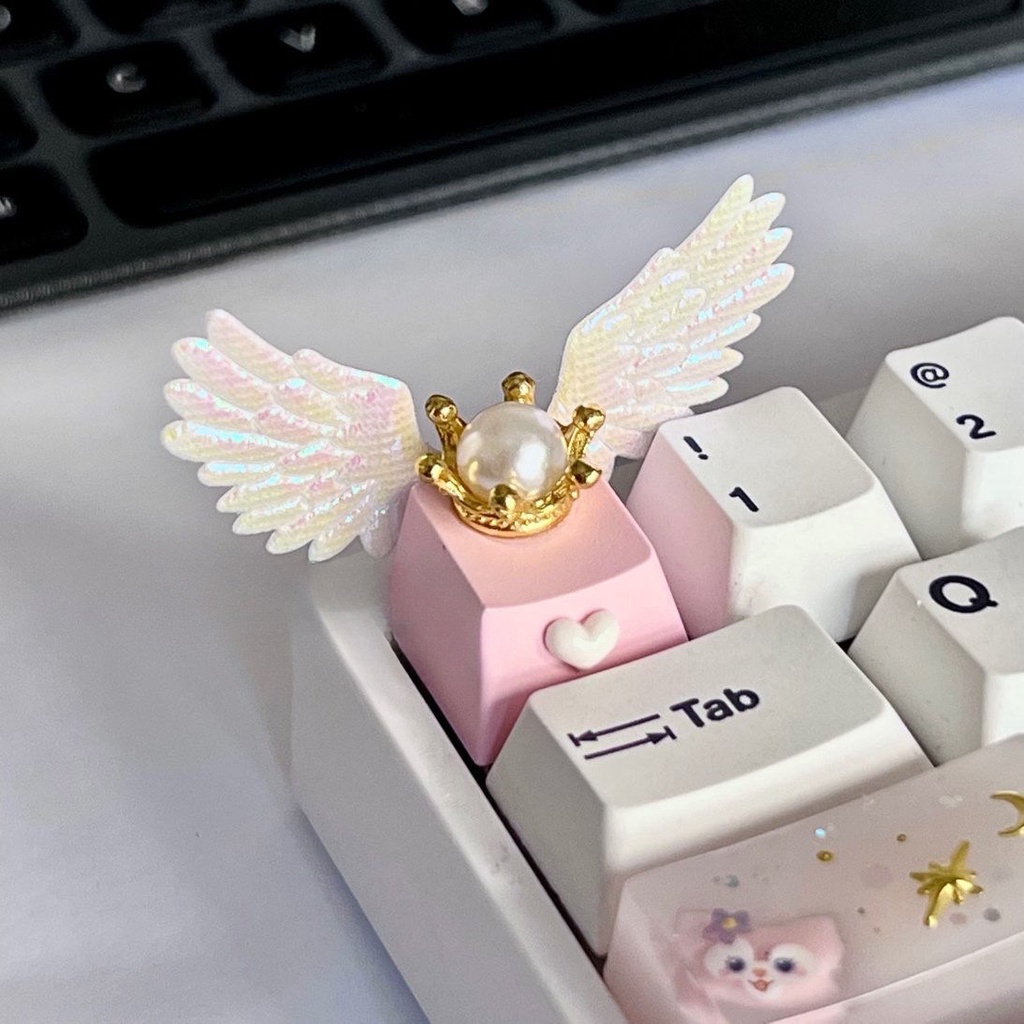 Angel Winged Keycap Beautiful Girl Cross Axis Mechanical Keyboard OEM ...