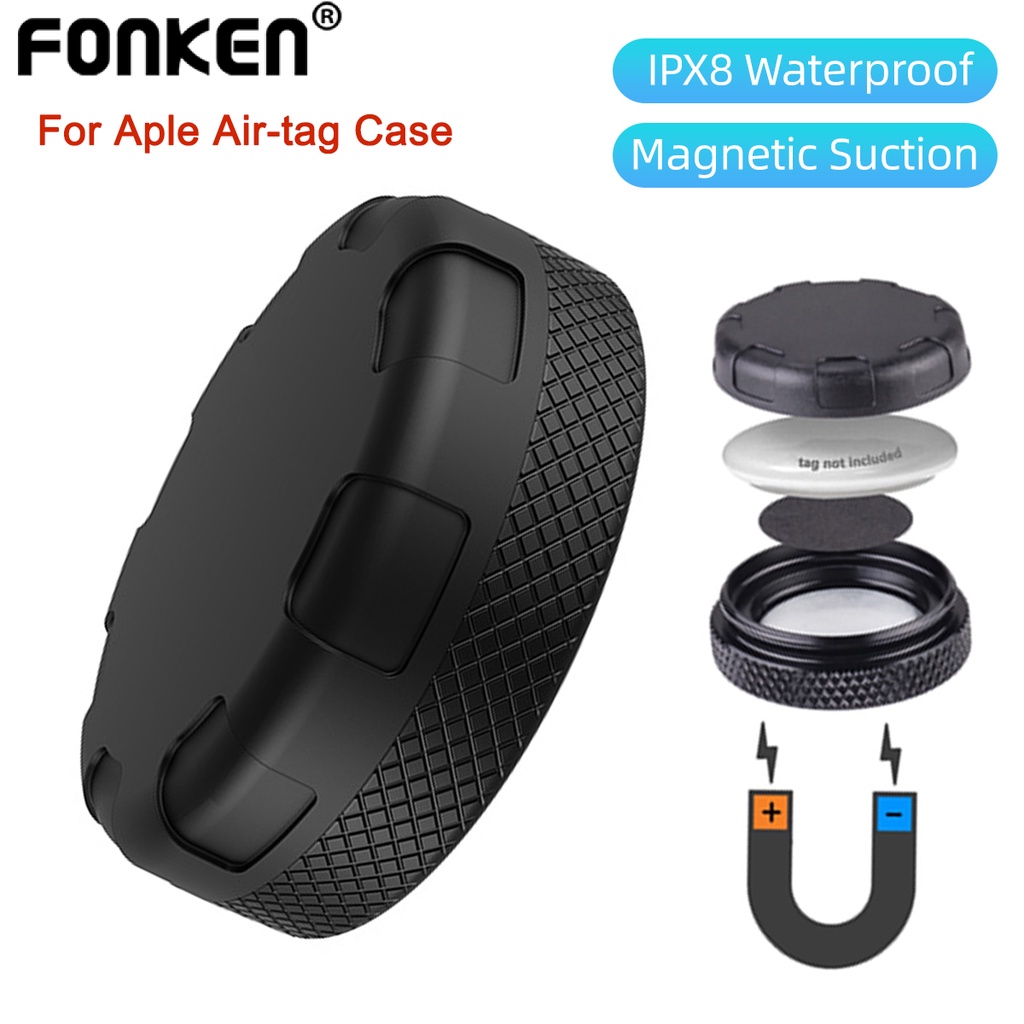 Fonken Magnetic Secure Holder for Air-Tag Enclosure Case Anti-theft Gps ...