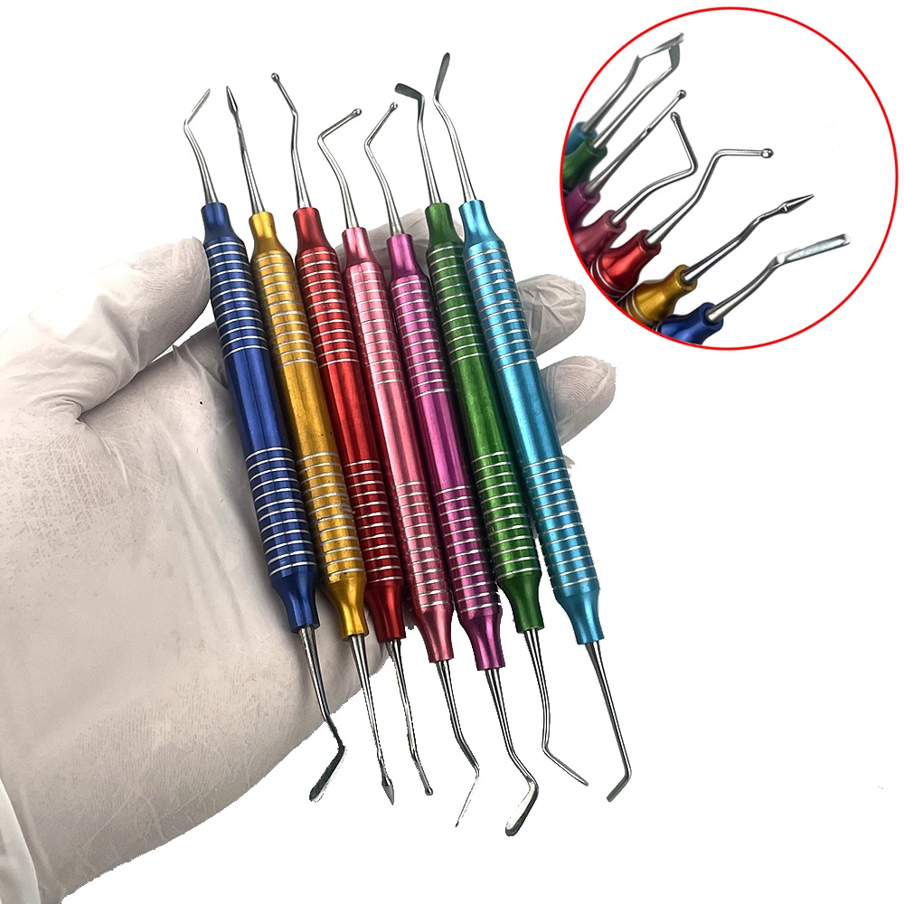 7Pcs/set Dental Set Tooth Cleaning Periodontal Bone Curettes Dental ...