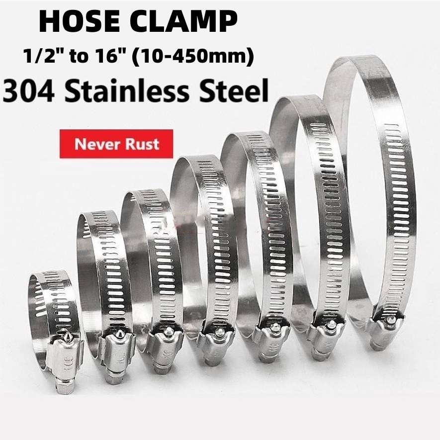Adjustable Metal Hose Clamp 304 Stainless Steel Pipe Clamp Water Pipe ...