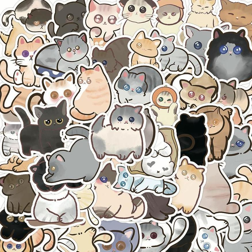 120pcs Cute Cat Stickers for Kids Water Bottle Stickers Waterproof ...