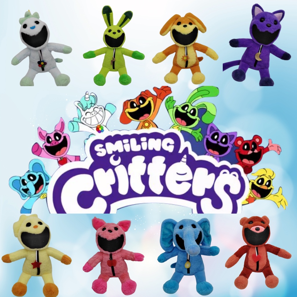 30cm Smiling Critters Plush Toys Soft Imitation Rabbit Fur Stuffed Toy ...