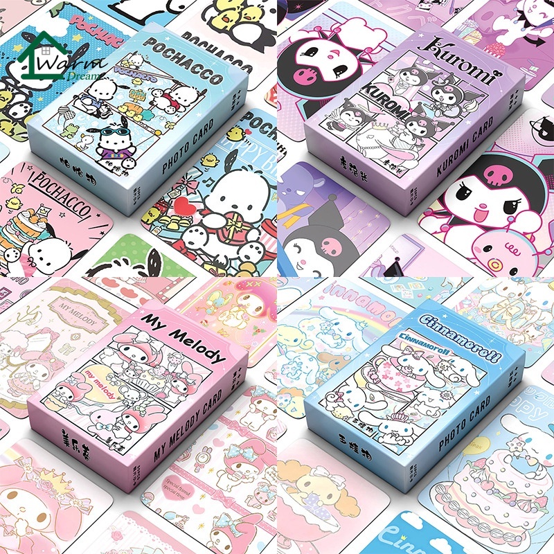50PCS Sanrio Laser Lomo Card Kpop Photocard Cute Carton Flash Cards and ...