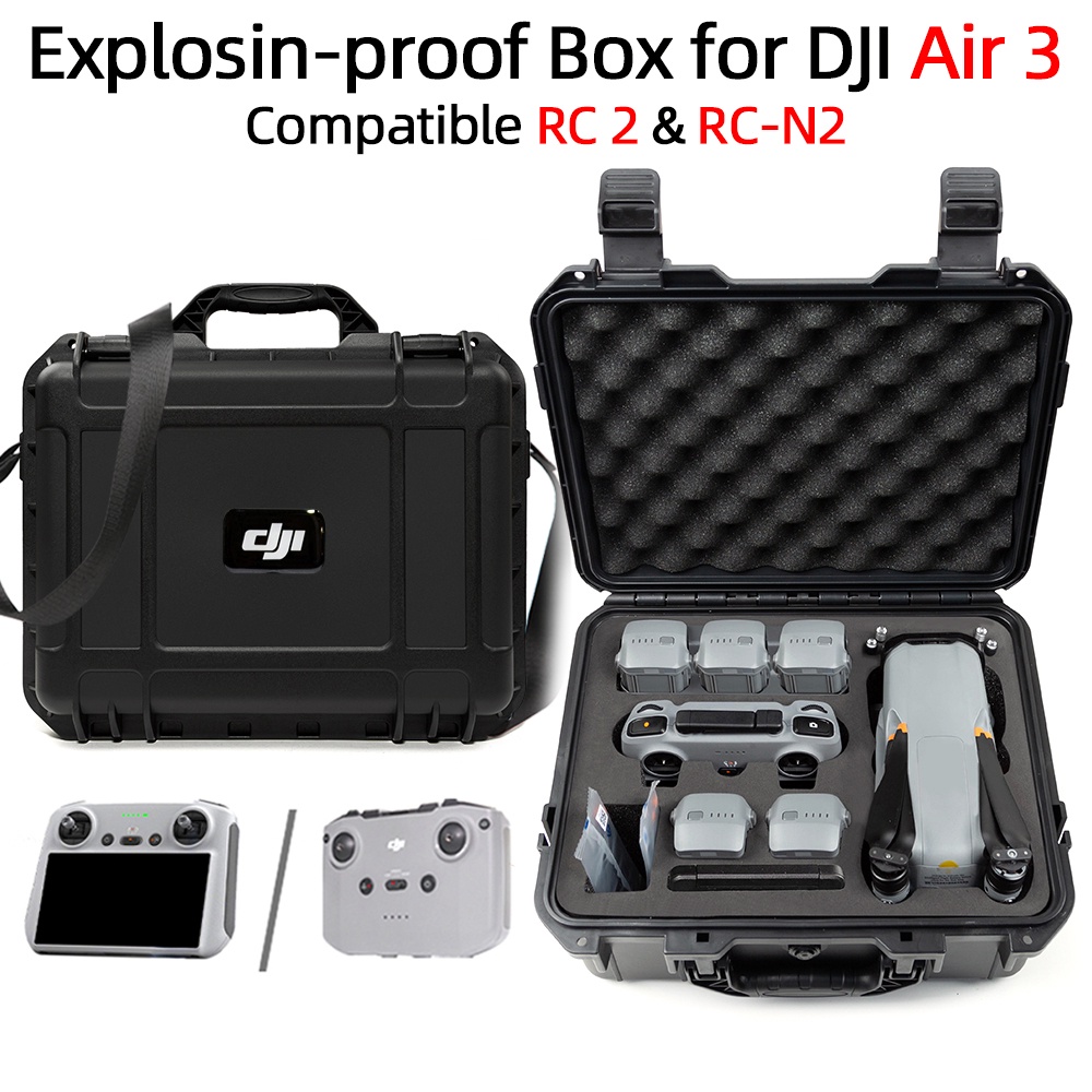 For DJI Air 3S/Air3 Storage box with shoulder straps Black Case ...