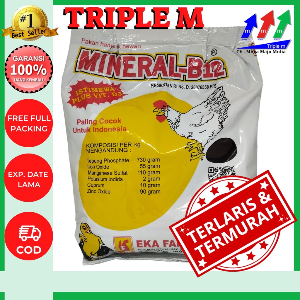 Mineral B12 1kg Eka Farma Chicken - Vitamin Mineral Laying Chicken Male ...