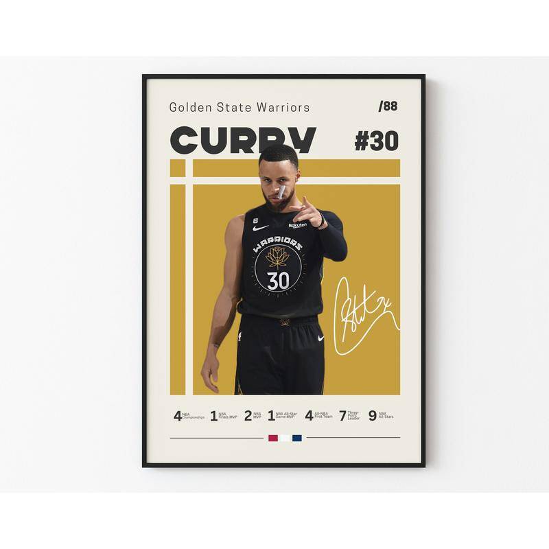 Steph Curry Poster Golden State Warriors NBA Fans Basketball canvas ...