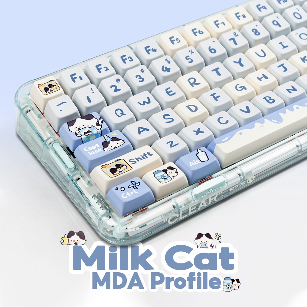 Cat Milk Keycaps PBT 140Keys/Set MDA Profile Compatible Gateron Cherry ...