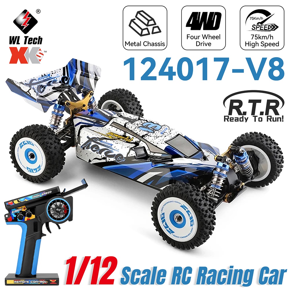 Wltoys New 124017-V8 1/12 2.4G Racing RC Cars 4WD Brushless Motor 75Km ...
